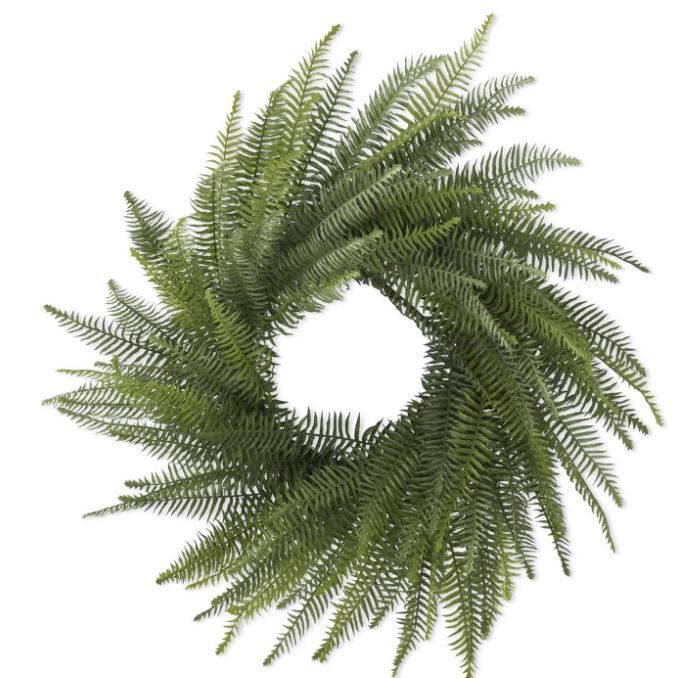 36 Inch Diameter Green Fern Wreath on Vine base – Door and Decor, LLC